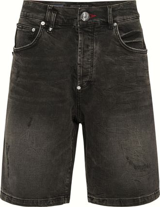 Philipp Plein Denim Shorts Formentera Skull