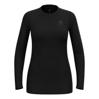 Odlo Damen Merino 160 Baselayer Crew Longsleeve Laufbekleidung Longsleeve Black - Schwarz M