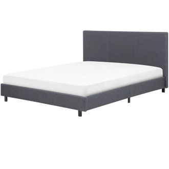 Beliani Beliani - Lit Double en Tissu Gris 160 x 200 cm El&eacute;gant et Moderne pour Chambre au Style Contemporain ou Minimaliste