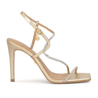 Kazar Goldene Ledersandalen mit Kristallen - - Shoes - Damen - Gelb - 39 EU