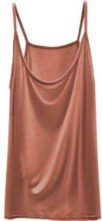 Generic D&eacute;bardeur pour femme en satin de soie - Coupe ample - Coton modal - Sans manches - Confortable - Tunique d&eacute;t&eacute; - Tunique de sortie - Chemises de nuit, 