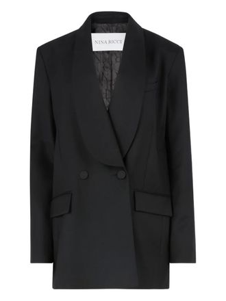 Nina Ricci blazer en laine &agrave; boutonni&egrave;re crois&eacute;e - Noir
