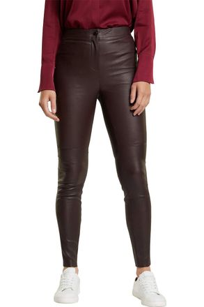 Esprit Collection Damen Hose 090eo1b317, 600/Bordeaux Red, 34