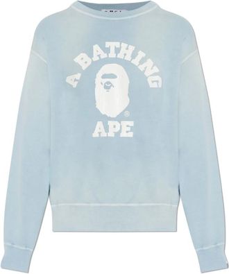 A Bathing Ape A Bathing Ape, Femme, Sweatshirts et sweats &agrave; capuche, Bleu, Taille: 40 FR Logo SweaT-shirt