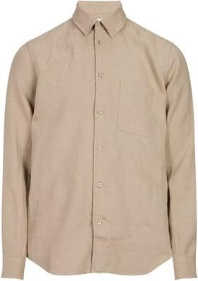 Sams&oslash;e & Sams&oslash;e Chemise unie droite &agrave; manches longues en lin