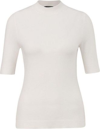 Comma Kurzarmpullover Strickpullover Feinstrickpullover mit Stehkragen