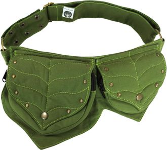 Guru Shop Festival Ethno Sidebag, G&uuml;rteltasche, Elfen Bauchtasche - Olivgr&uuml;n, Unisex - Erwachsene, Baumwolle, 15x40x4 cm