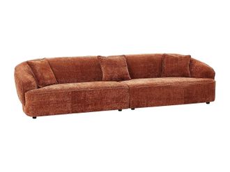 Vente-Unique 4-Sitzer-Sofa aus Strukturiertem Stoff - Terrakotta - ZULIAKA