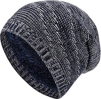 Generic Bonnet Femme Hiver Bonnet Femme Chapeau Femme Hiver Confortable Classique - Bonnet Toile Bicolore Hiver, Tricot Pile &Eacute;pais, Pull-on Unisexe pour Homme