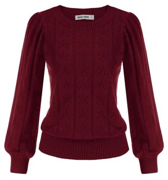 Grace Karin Herbst D&uuml;nne Pullover Damen Langarm Casual Strickpullover Sweater f&uuml;r Damen Cl834-20 S