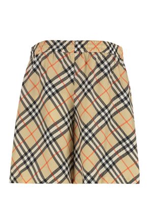 Burberry Mens Check Motif Bermuda Shorts Beige Silk