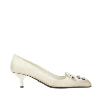 Prada Old-effect leather laced pumps Woman 38+