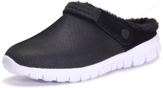 Eagsouni Winter Clogs Hausschuhe Herren Damen Pantoffeln Warme Pl&uuml;sch Gef&uuml;ttert Gartenschuhe Gartenclogs Indoor Outdoor Freizeit Pantoffel Sabots Mules,Schwarz