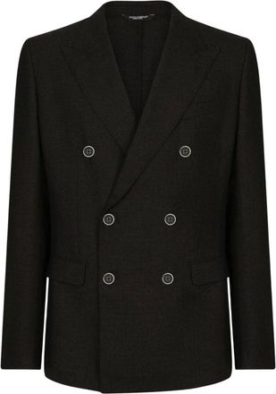 Dolce & Gabbana Homme, Costumes, Gris, Taille: L Blazer Crois&eacute; en Laine M&eacute;lang&eacute;e