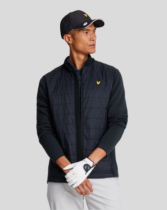 Lyle & Scott Baffle Stepp-Golf-Jacke mit vollem Reißverschluss - Navy