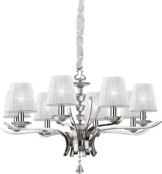 Ideal Lux Ideal Lux - Pegaso - 8 Light Crystal Multi Arm Kronleuchter Chrom, Weiß, E14