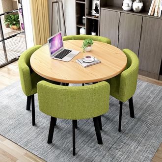 Generic Essgruppe in Tresenh&ouml;he, K&uuml;chen-Esstisch- und Stuhlset, 5-teilige Fr&uuml;hst&uuml;cksbar-M&ouml;bel mit 1 Tisch und 4 St&uuml;hlen