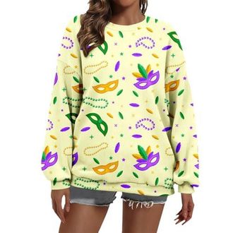 Generic Sweat-shirt sportif imprim&eacute; d&eacute;contract&eacute; &agrave; manches longues pour femme - Pull de printemps &agrave; manches longues et col rond