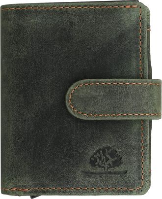 Greenburry Geldbörse Vintage original RFID card slider coin green/orange