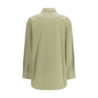 Saint Laurent Womens Bicolor Cotton Pattern Shirt