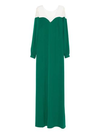 Cristallini Lang&auml;rmeliges Carmen Maxikleid - Gr&uuml;n