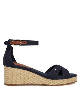 Tommy Hilfiger Sandalen Flag Criss-Cros Mid Wedge Espad FW0FW08481 Dunkelblau