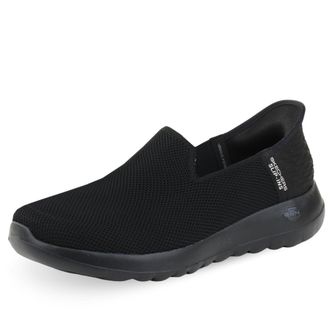 Skechers Damen Go Walk Joy Vela Hands Free Slip-ins Sneaker, Black Textile/Trim, 38 EU