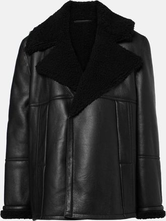 Victoria Beckham Lederjacke mit Shearling
