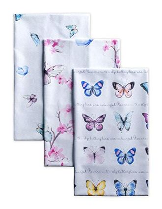 Maison d'Hermine Blossom in Spring Lot de 3 torchons de Cuisine Multi-usages 100% Coton | Serviettes de Bar | Printemps/&Eacute;t&eacute; (50 cm x 70 cm)