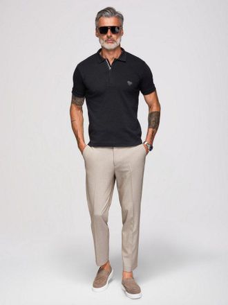 Ombre Poloshirt Poloshirt mit Rei&szlig;verschlussausschnitt