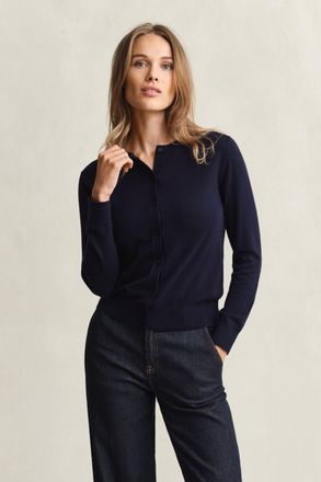 GANT Damen Leichte Rundhals-Strickjacke (XXXL) EVENING Blau