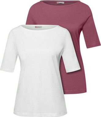Street One T-Shirt mit U-Boot-Ausschnitt
