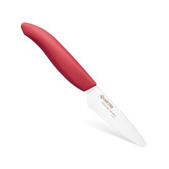 Kyocera GEN RED Keramik Schälmesser | Klinge 7,5 cm | ergonomisch geformter Griff | extrem scharfes Küchenmesser | Kochmesser Profi Messer | Messer klein scha