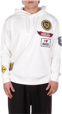 John Richmond Homme, Sweatshirts et sweats &agrave; capuche, Blanc, Taille: S Sweat &agrave; capuche