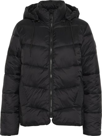 Kaffe Damen Womens Puffer Jacket High Collar Hooded Hip Length Zipper Regular Fit Outerwear, Black Deep, 40