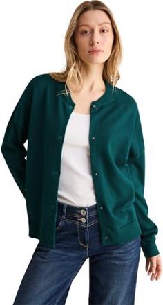 Cecil B253907 Cardigan Universitaire, Vert pétrole, XL Femme