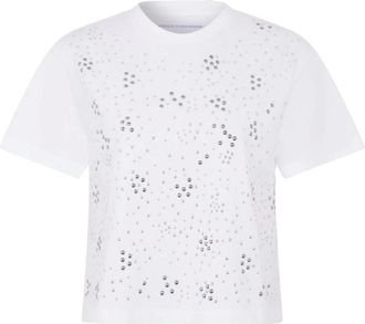 Paco Rabanne Femme, Tops, Blanc, Taille: 36 FR Studded T-shirt
