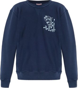 Kenzo Homme, Sweatshirts et sweats &agrave; capuche, Bleu, Taille: M SweaT-shirt &agrave; motif brod&eacute;