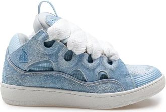 Lanvin Low-Top Sneaker - Denim Blue Curb Sneakers Calf Nappa And Mesh - Gr. 37 (EU) - in Blau - f&uuml;r Damen
