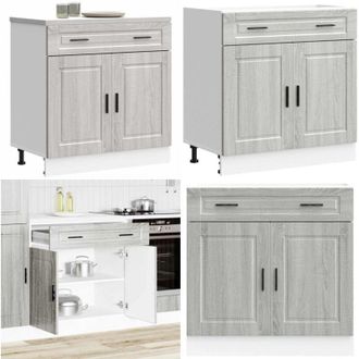 vidaXL Vidaxl - Armoire de cuisine Porto sonoma gris bois ding&eacute;nierie