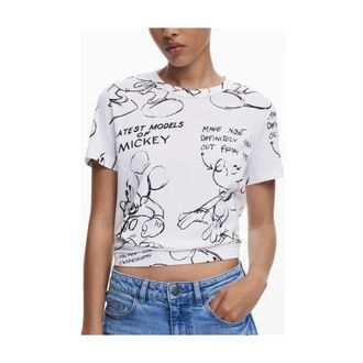 Desigual Femme, Tops, Blanc, Taille: 36 FR Classic Cotton T-Shirt