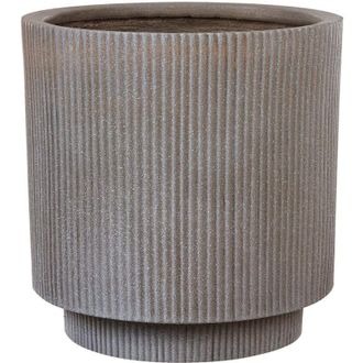 Beliani Pot de Fleurs pour Ext&eacute;rieur 37 x 37 x 37 cm en Fibre dArgile Taupe Daria