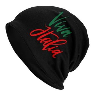 Generic Unisexe Bonnets De Ski Drapeau Italien Viva Italia Bonnets Tricot&eacute; Mode Bonnet dhiver Classique Bonnet &Agrave; Revers pour Course Quotidien Patinage