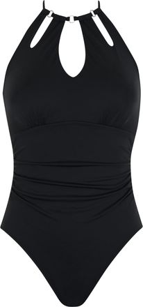 Olympia Badeanzug Unifarben Einteiler mit Neckholder Cut-Out Softschalen tiefer Rücken