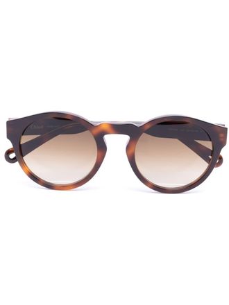 Chlo&eacute; lunettes de soleil Xena &agrave; monture ronde - Marron