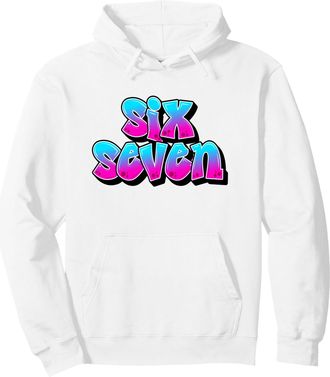 BDAZ Six Seven 67 Meme Graffiti Blau Rosa Pullover Hoodie