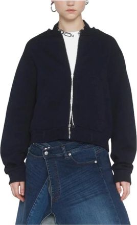 Circus Hotel SweaT-shirt court avec cordon de serrage strass - Femme - Sweatshirts et sweats &agrave; capuche - Bleu - Taille: 40 FR