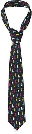 Generic Cravate Silhouette De Chat Mignon Aux Couleurs Vives, Noir Classique Necktie Formelle Cravates Homme Pour F&ecirc;te Travail Accessoires