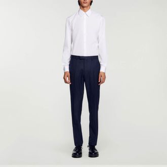 Sandro Pantalon de costume en laine vierge