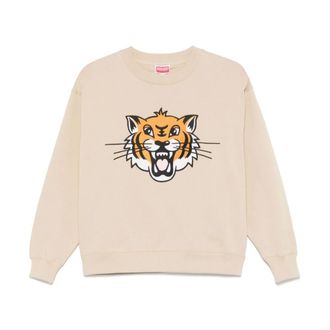 Kenzo Happy Tiger Sweatshirt mit Stickerei - - Sweatshirts & Hoodies - Damen - Beige - M